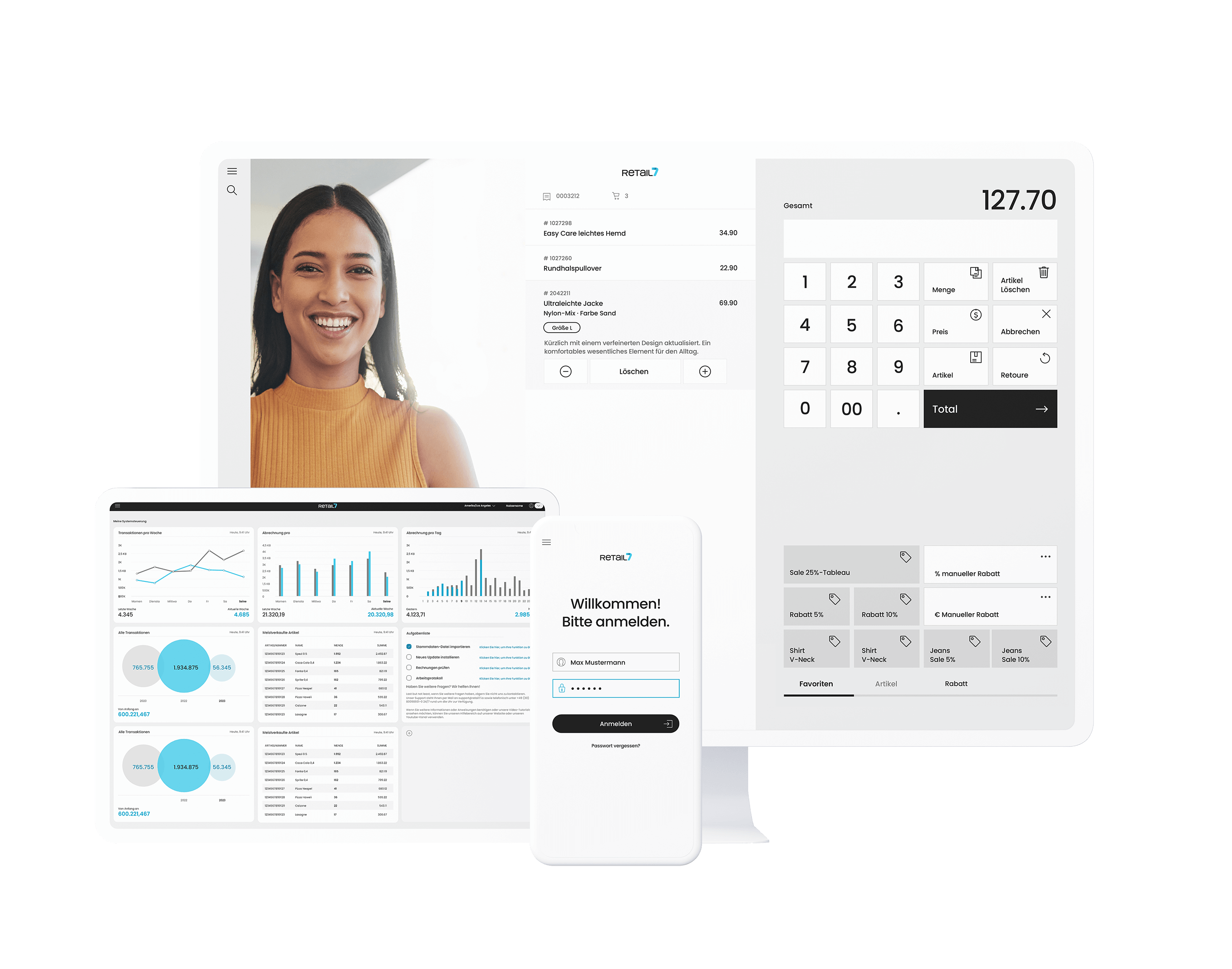 retail7 Kassensystem. Alle Funktionen auf allen Geräten